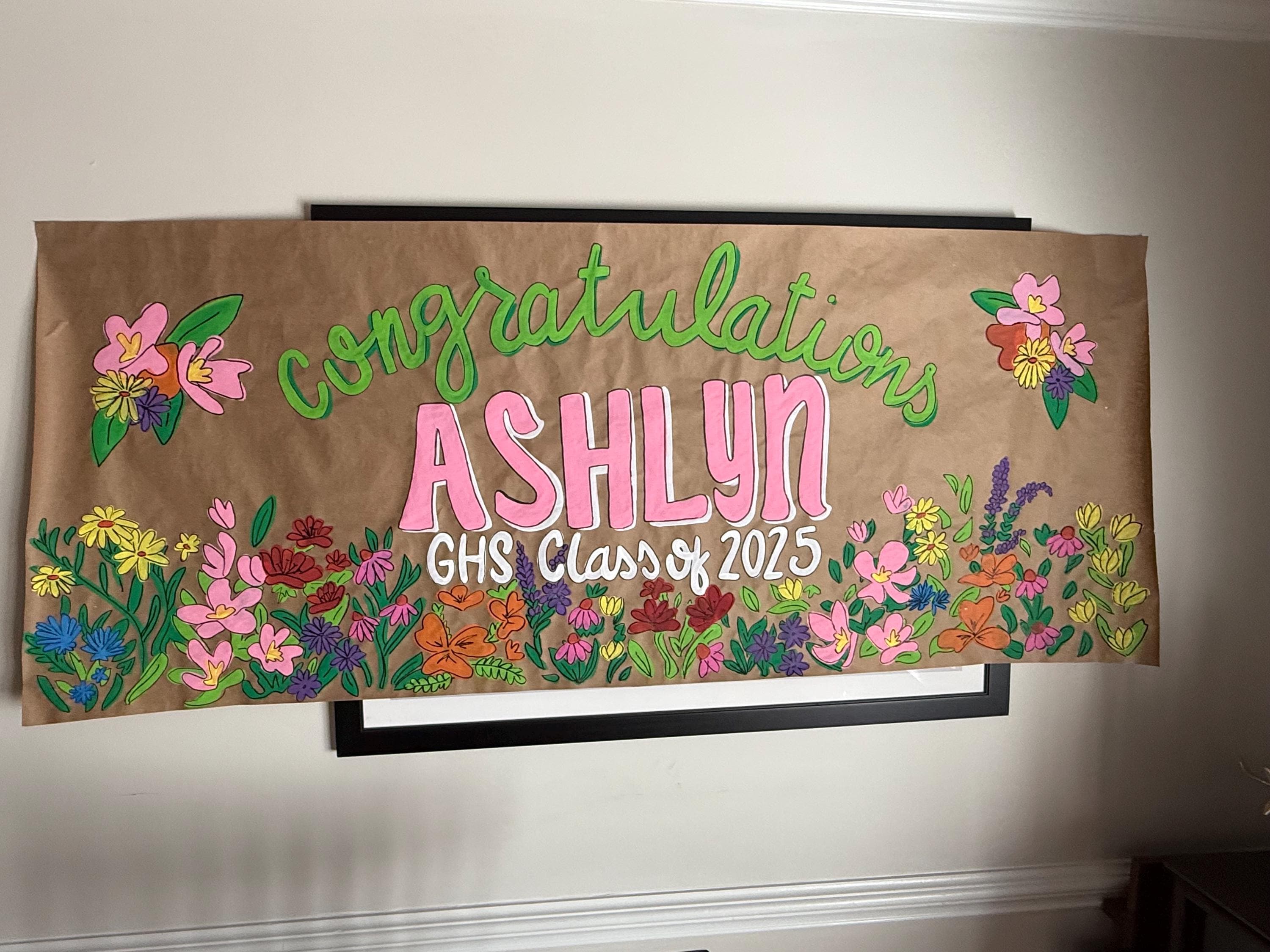 Custom Hand Painted Kraft Paper Banner for Graduation! - Etsy