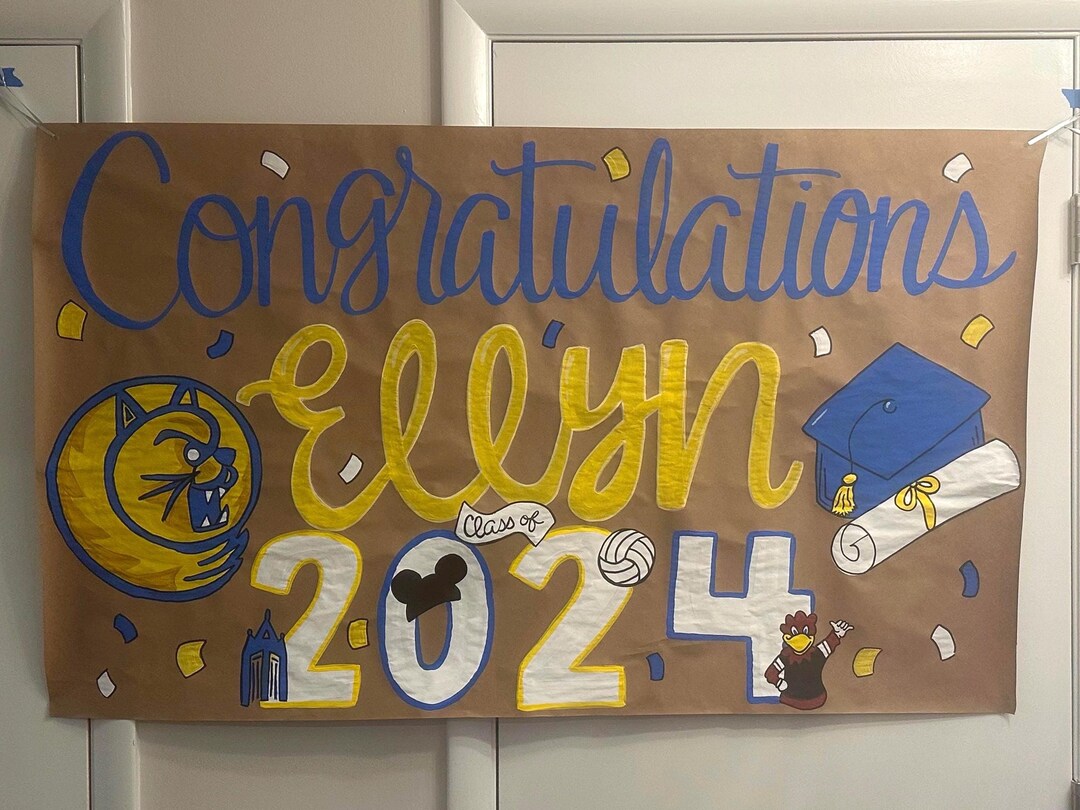Custom Hand Painted Kraft Paper Banner for Graduation - Etsy