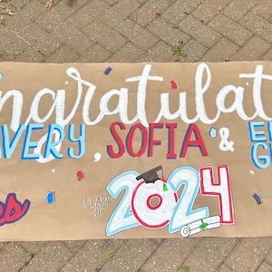 Custom Hand Painted Kraft Paper Banner for Graduation! - Etsy