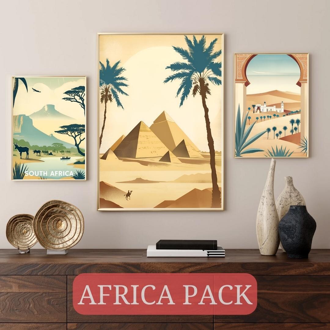 Vintage Africa Travel Posters Digital Downloads of Retro Country Prints ...