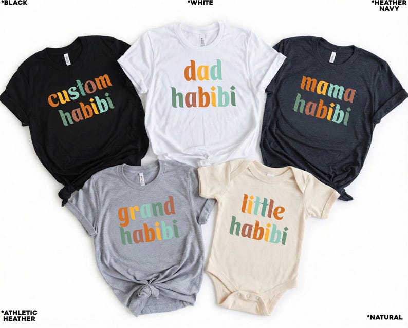 Custom Habibi Family Matching Shirts, Little Habibi Shirt, Personalized ...
