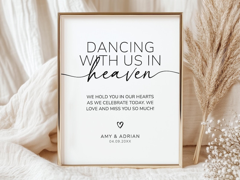 Dancing With Us in Heaven Sign, in Loving Memory Sign for Wedding ...