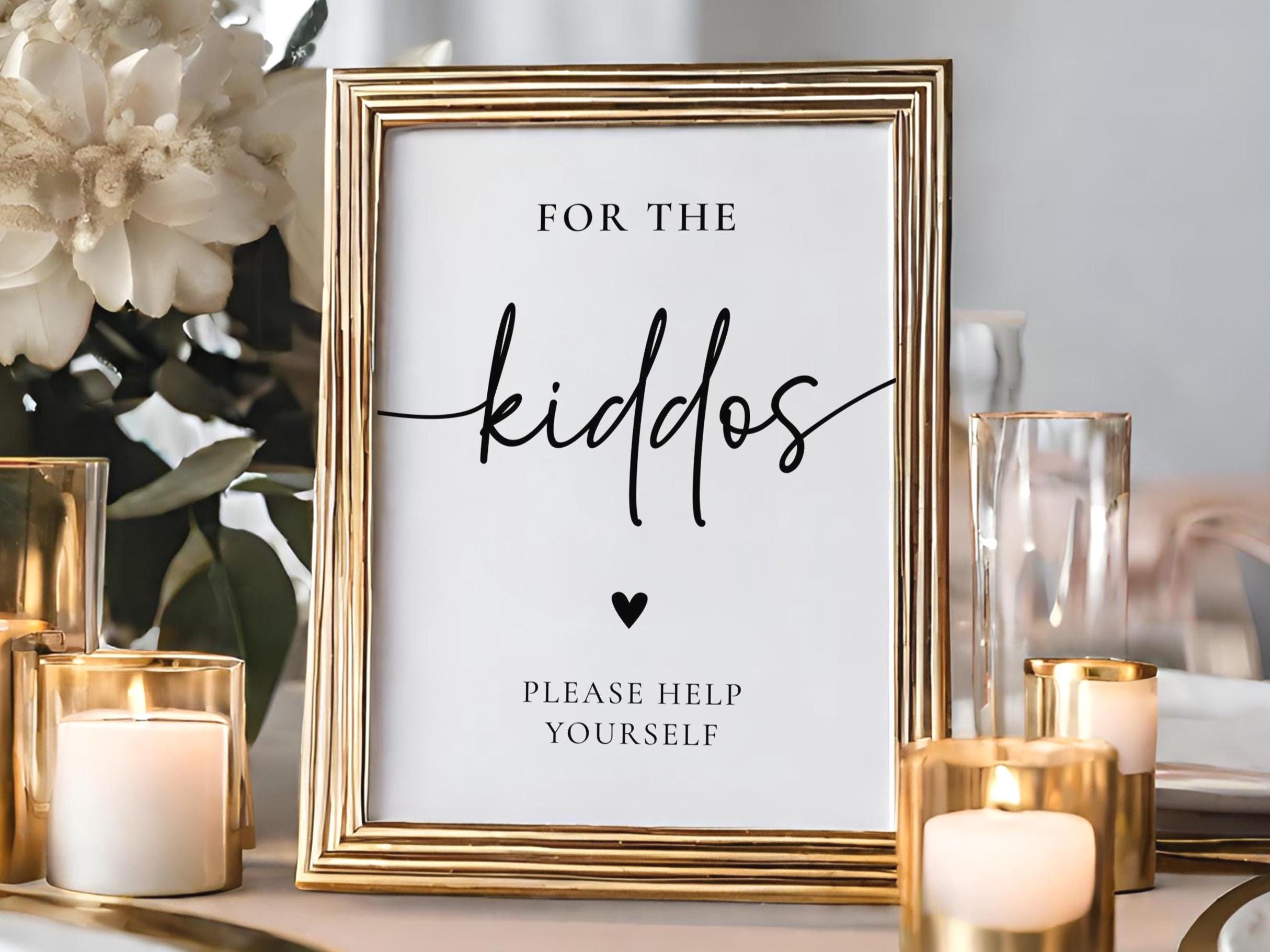 For the Kiddos Sign, Kids Wedding Activity, Kids Activity Table Signage ...