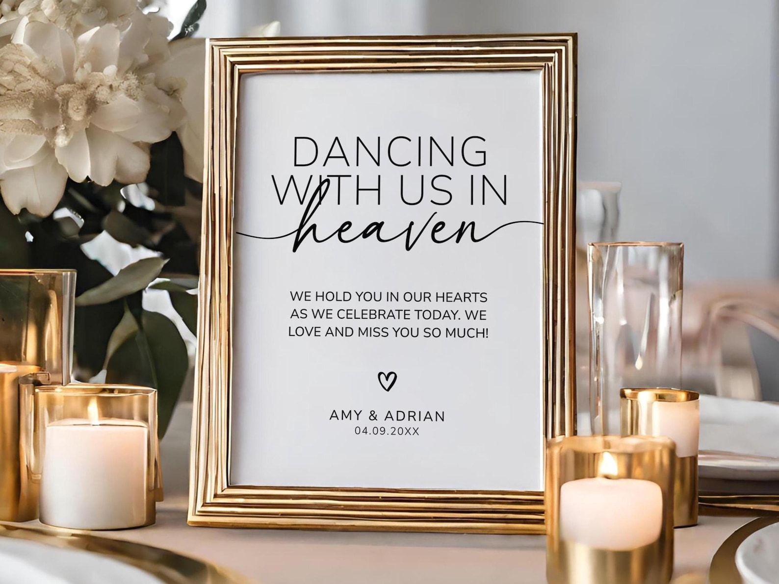 Dancing With Us in Heaven Sign, in Loving Memory Sign for Wedding ...