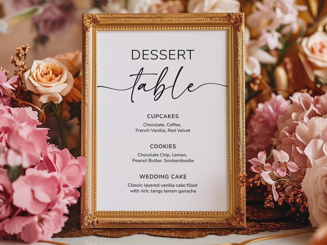 Wedding Dessert Table Sign, Baby Shower Dessert Table Sign, Editable ...