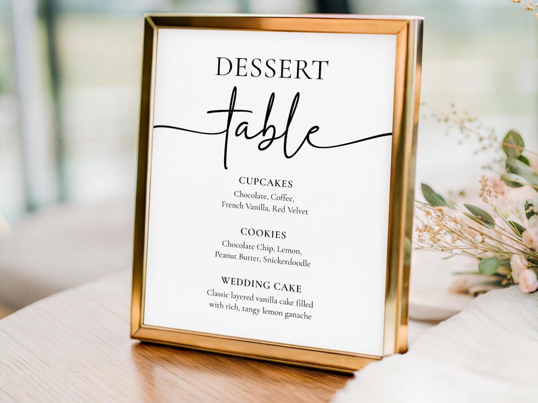 Wedding Dessert Table Sign, Baby Shower Dessert Table Sign, Editable ...