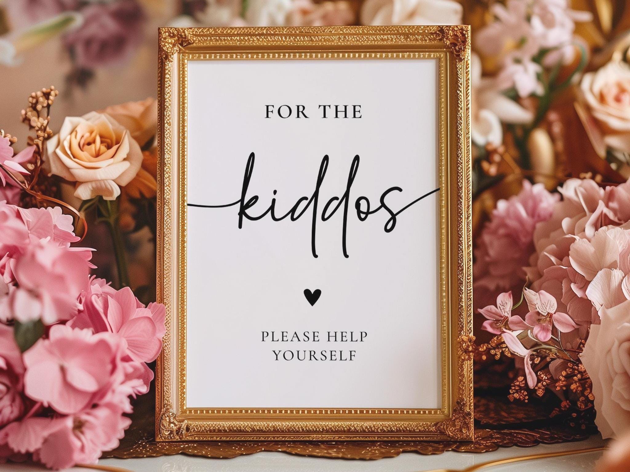 For the Kiddos Sign, Kids Wedding Activity, Kids Activity Table Signage ...