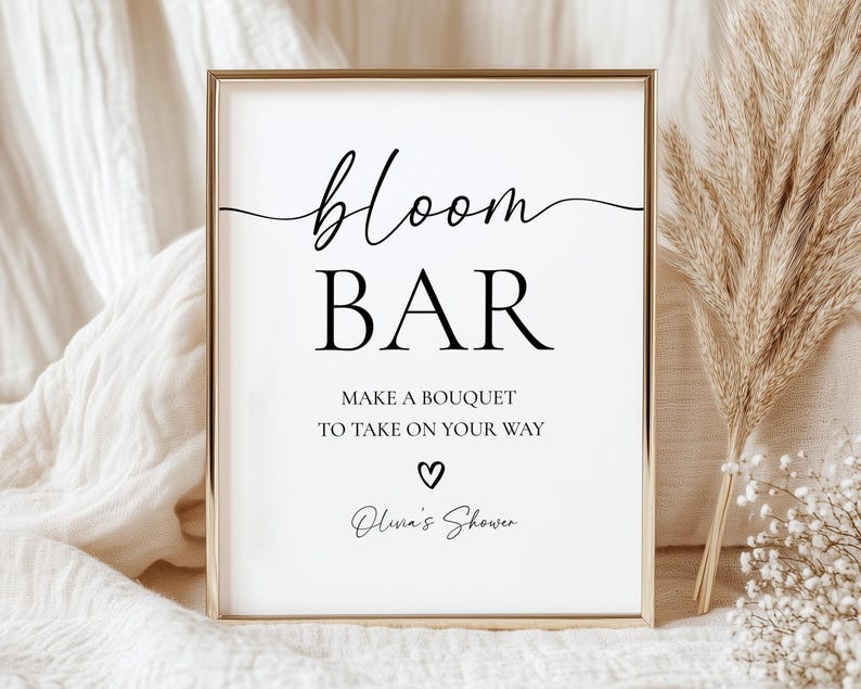 Bloom Bar Sign, Minimalist Bridal & Baby Shower Sign, Build Your Own ...