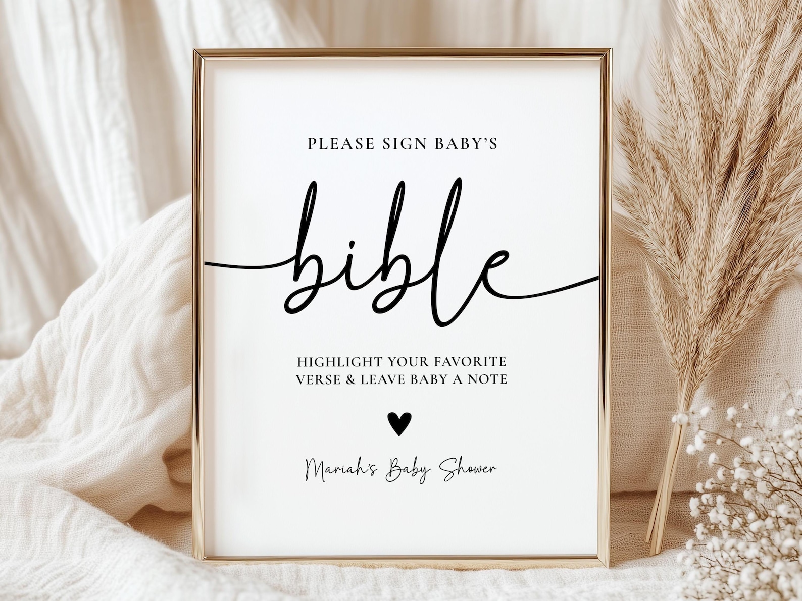 Baby's Bible Sign, Baby Shower Bible Guestbook Sign, Sign Baby's Bible ...