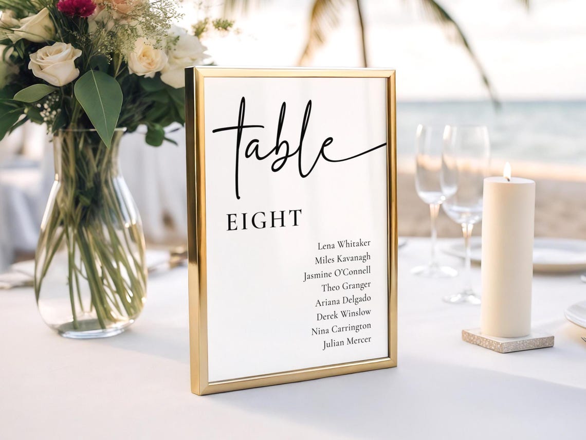 Wedding Table Number Sign, Table Name List Place Card, Table Number ...