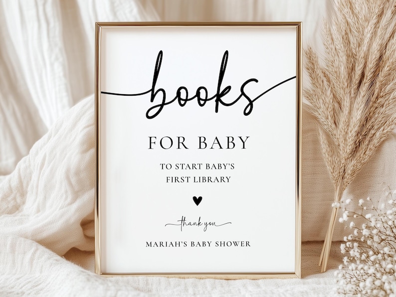 Books for Baby Sign, Baby's First Library, Baby Shower Book Gift Table ...
