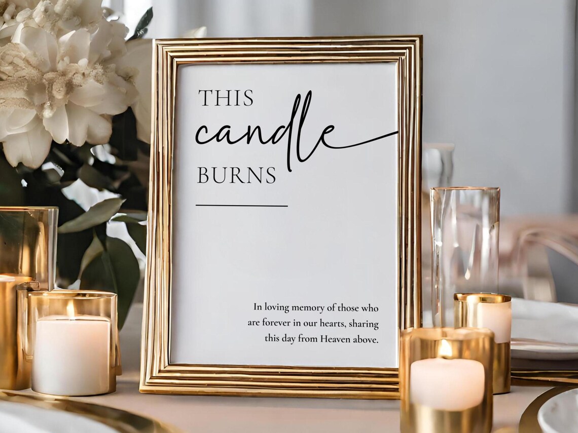 This Candle Burns Memorial Sign, in Loving Memory Sign, Memorial Candle ...