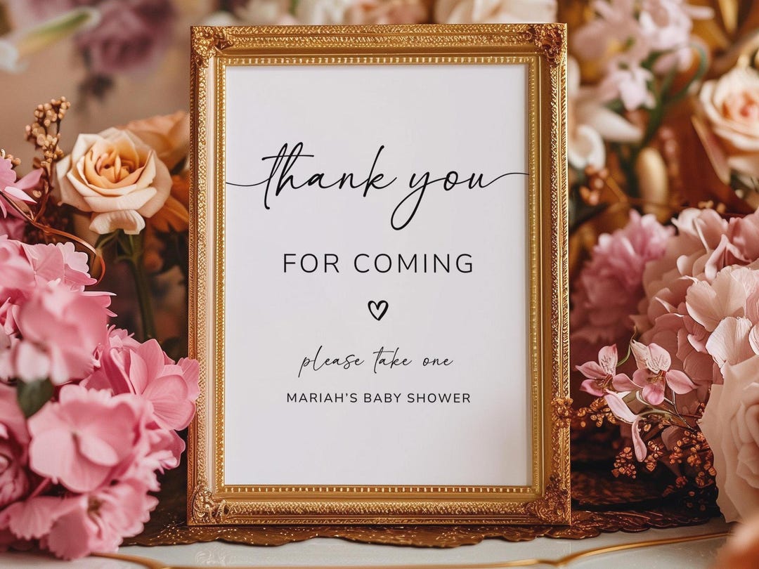 Minimalist Baby Shower Favor Sign, Thank You Sign, Please Take One ...