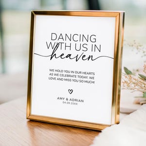Dancing With Us in Heaven Sign, in Loving Memory Sign for Wedding ...