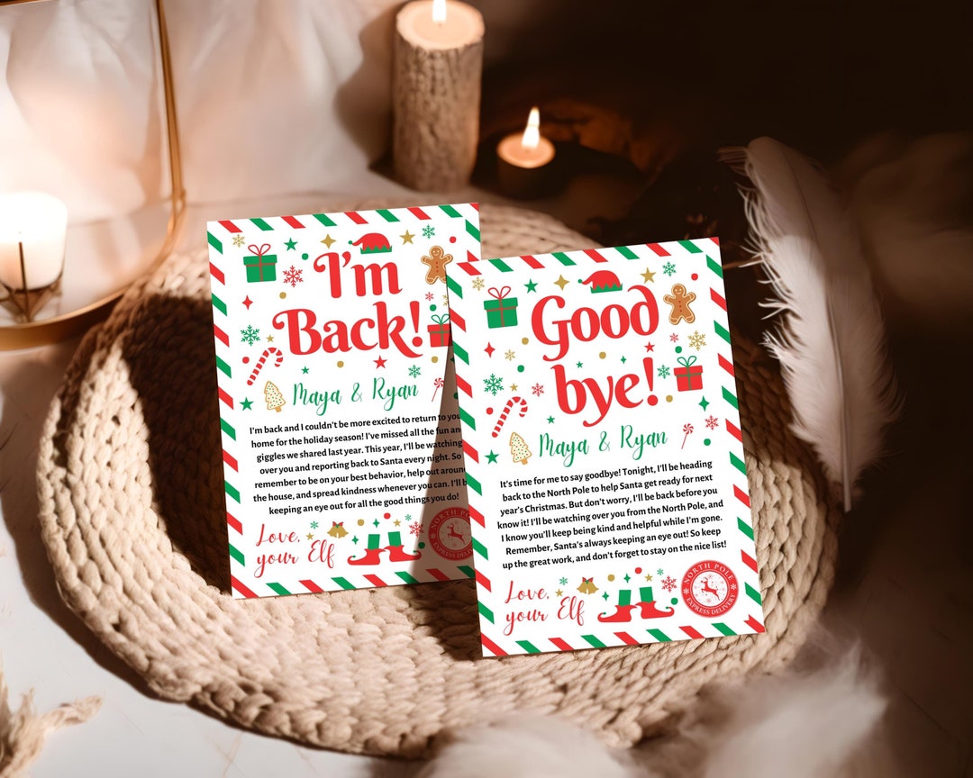Christmas Elf Letters for Children, Elf Arrival Letter, Elf Return ...