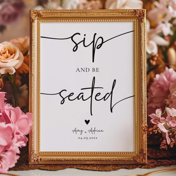 Sip and Be Seated Sign - Etsy