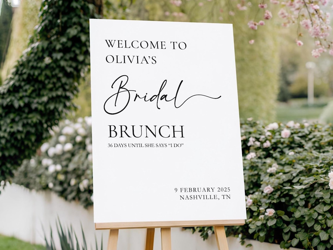 Bridal Brunch Welcome Sign, Minimalist Bridal Brunch Decor, Editable ...
