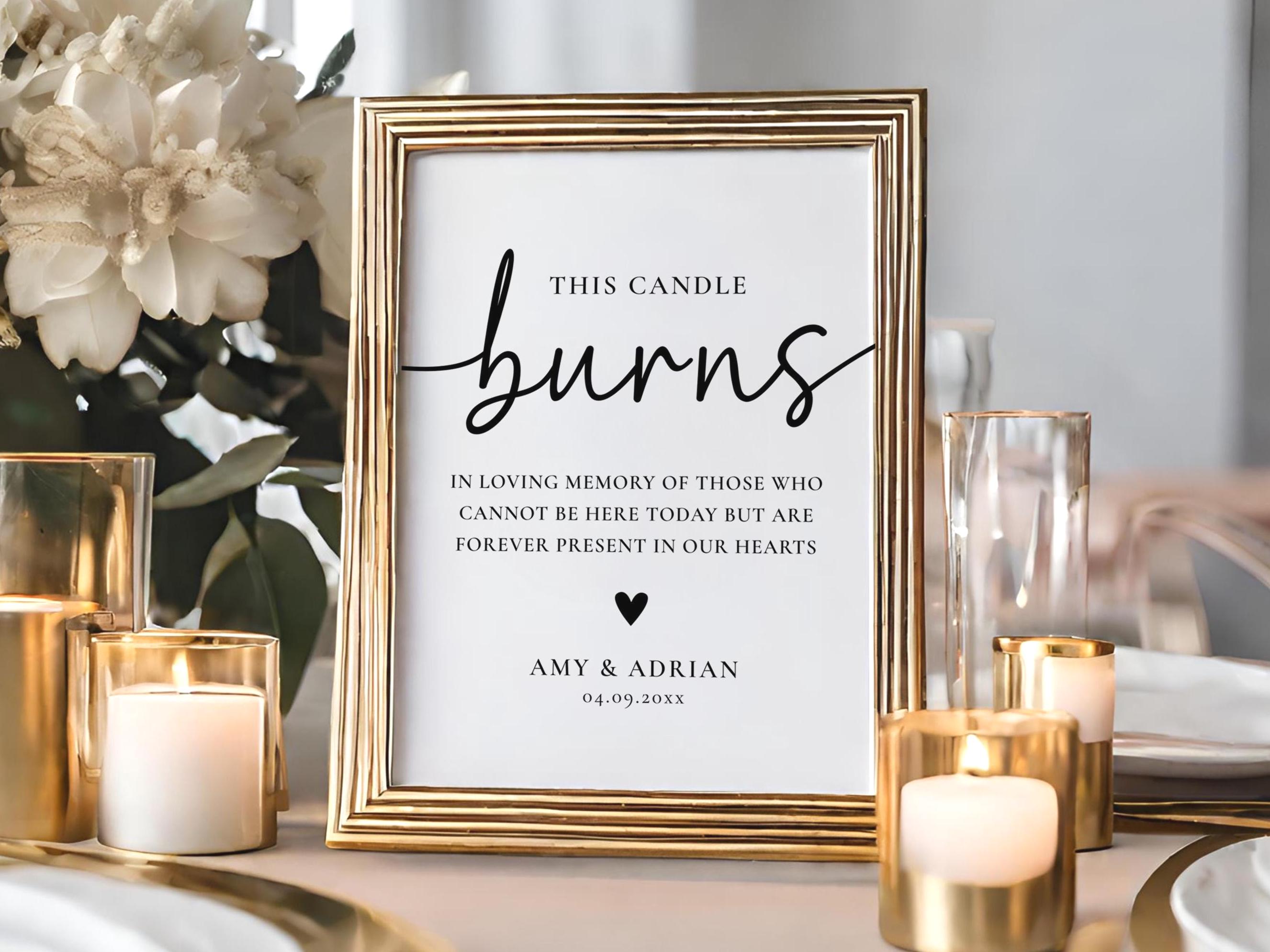 This Candle Burns Memorial Sign, in Loving Memory Sign, Memorial Candle ...
