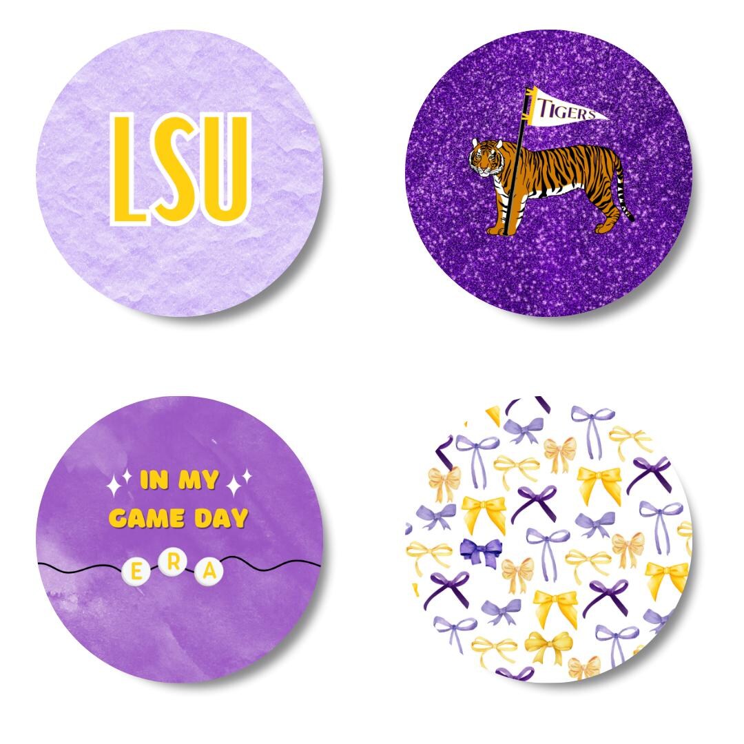 LSU Game Day Buttons, Geux Tigers, Tigers Tailgate Pins and Buttons ...