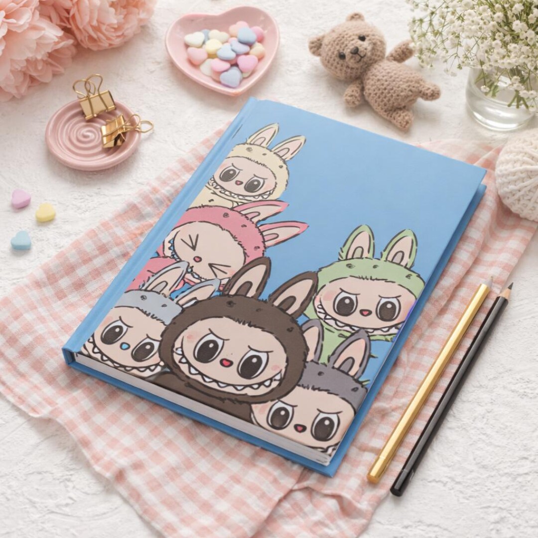 Labubu Hardcover Journal | Cute Kawaii Labubu Design Notebook - Etsy