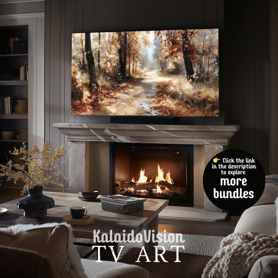 Autumn Forest Path Frame TV Art: Moody Fall Scenery (digital Download ...
