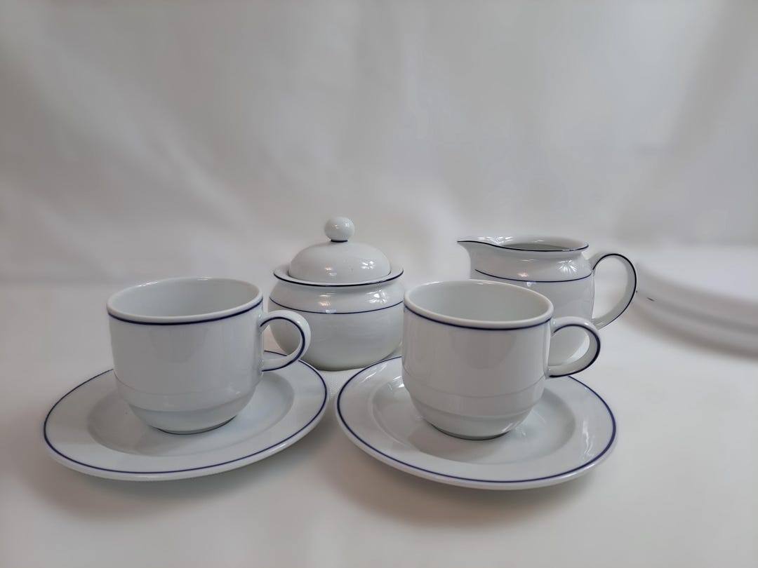 Winterling Coffee Set for Two, Vintage Bavaria Porcelain, Blue White ...