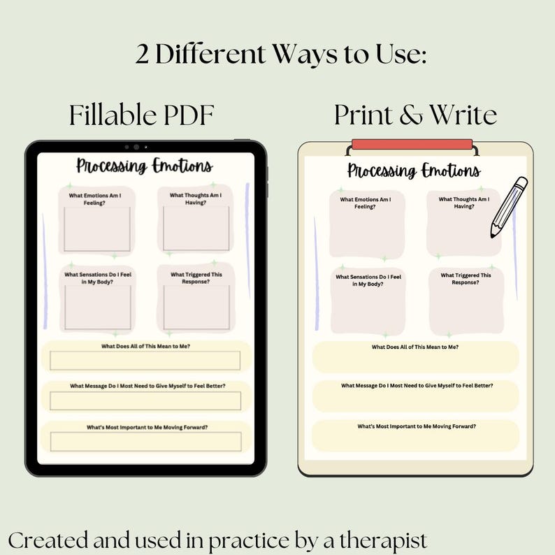 Processing Emotions Worksheet - Etsy