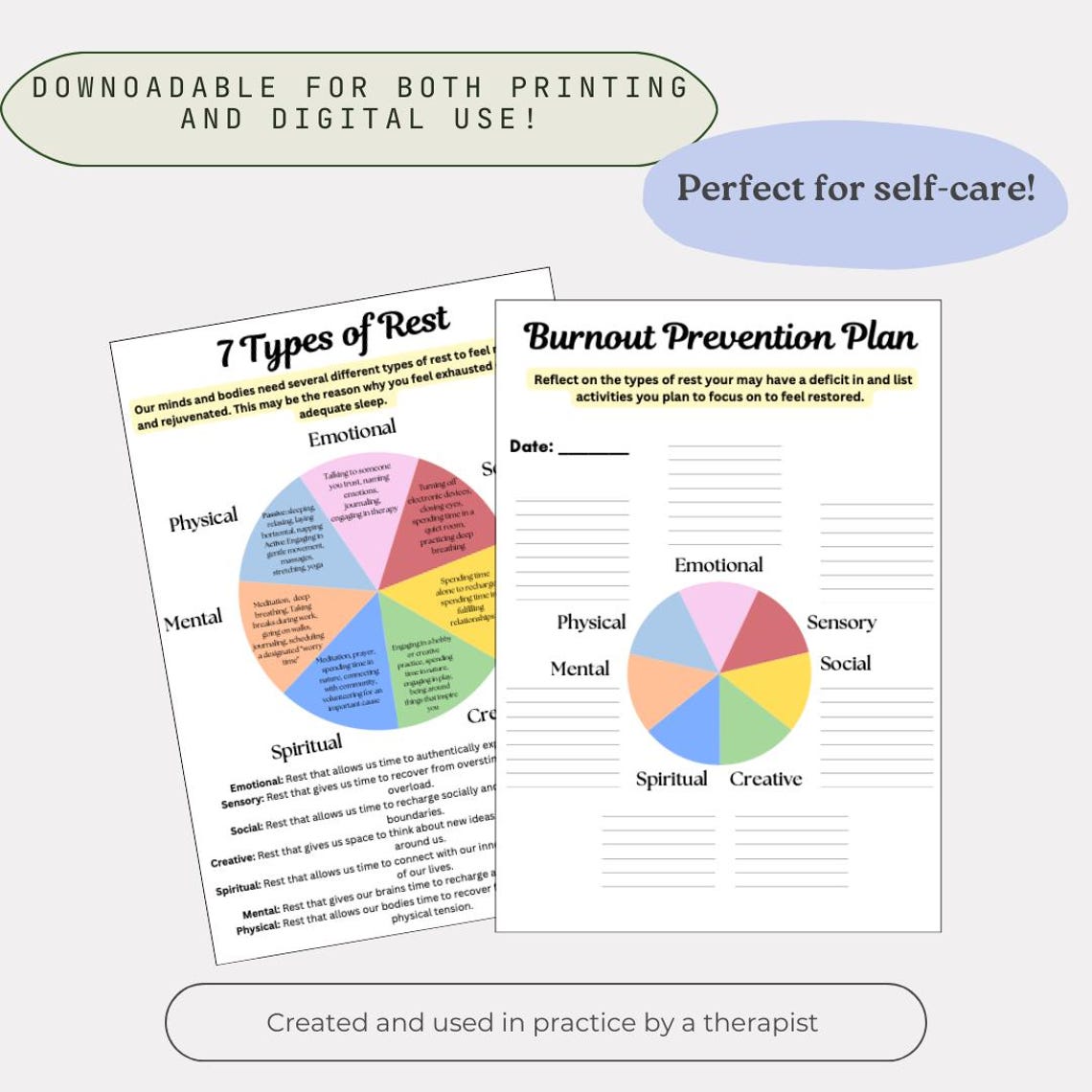 Stress and Burnout Worksheet - Etsy