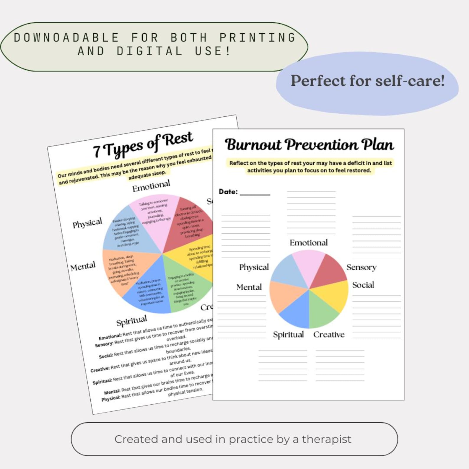 Stress and Burnout Worksheet - Etsy