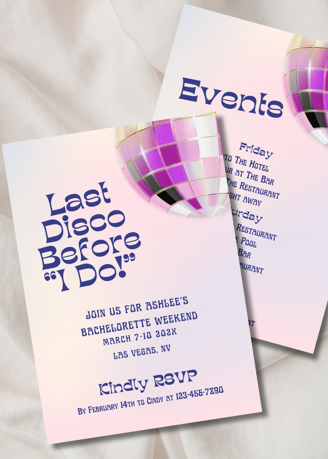 Editable Last Disco Bachelorette Party Invitation, Instant Download ...