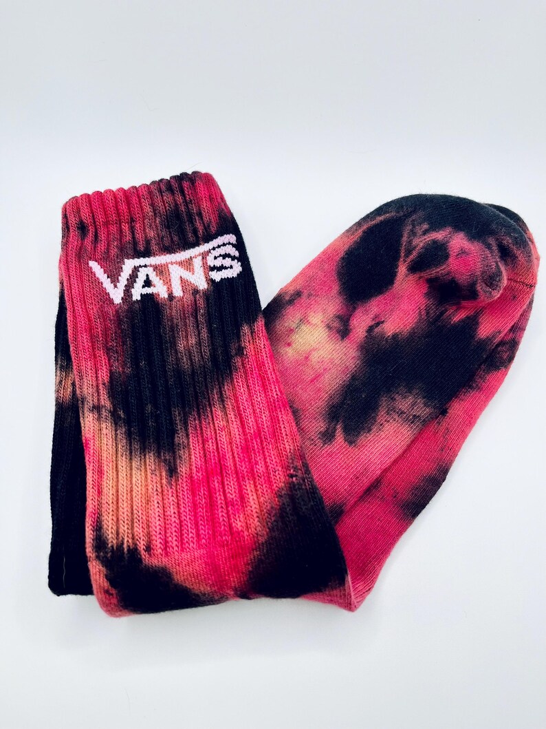 Red X Reverse Ice Dye Vans Socks - Etsy