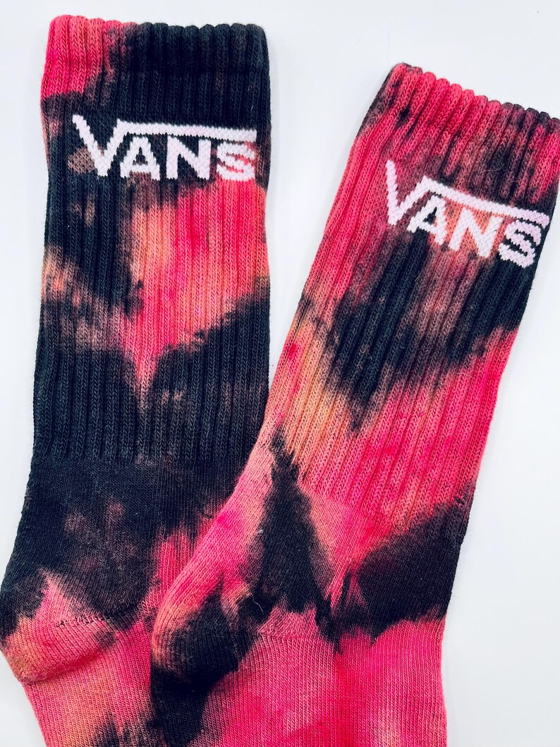 Red X Reverse Ice Dye Vans Socks - Etsy