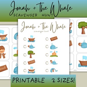 Jonah and the Whale Scavenger Hunt Printable, Indoor Activity ...