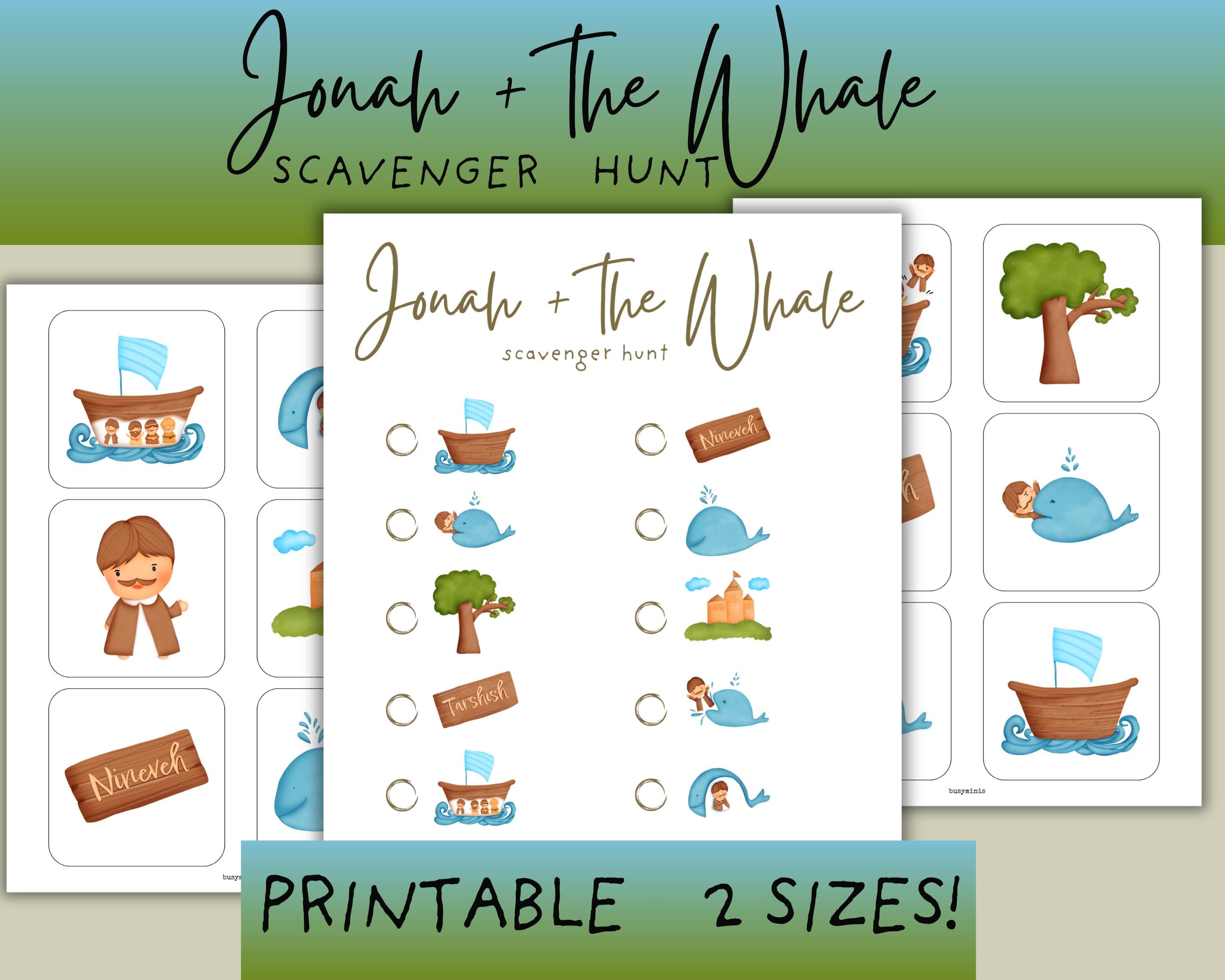 Jonah and the Whale Scavenger Hunt Printable, Indoor Activity ...