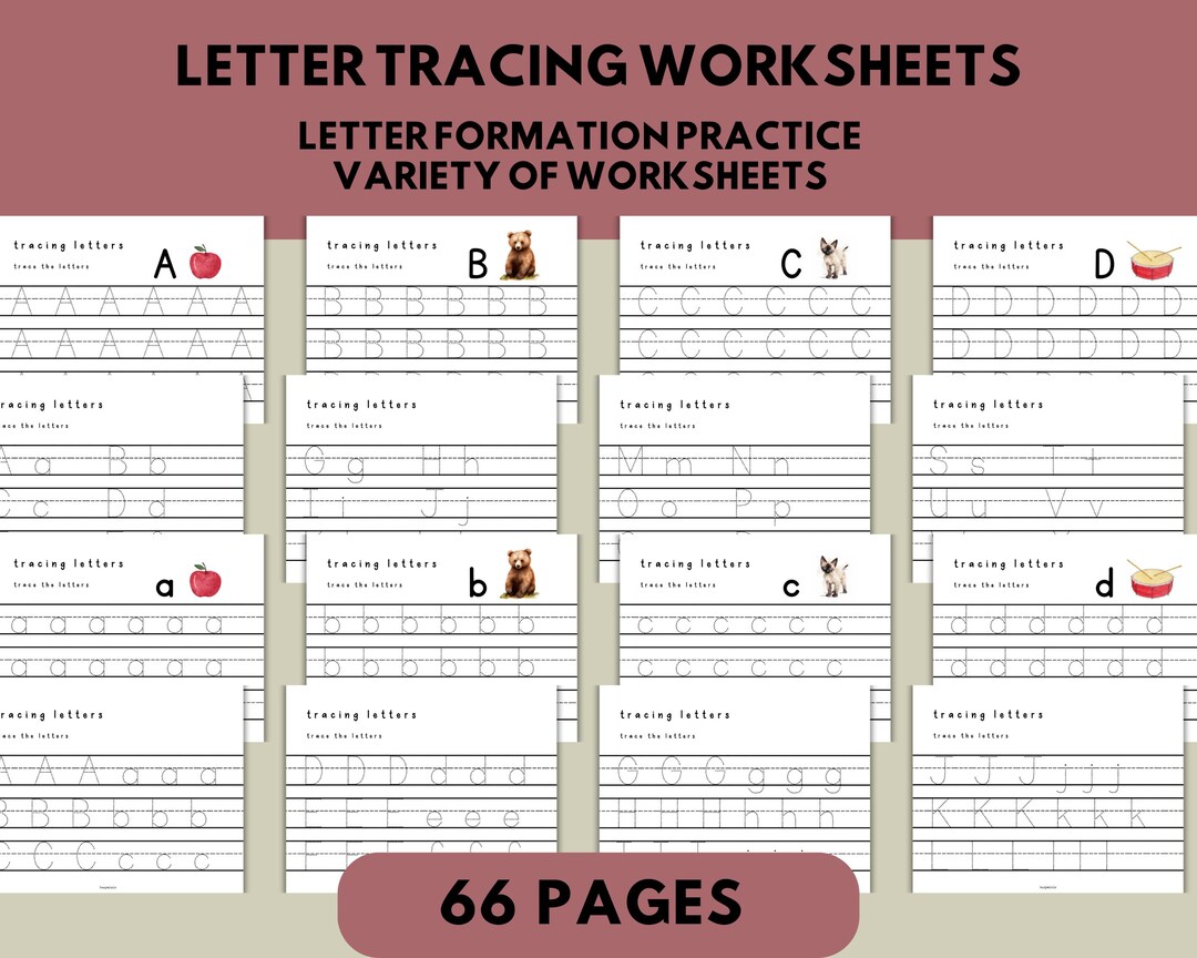 Uppercase Lowercase Alphabet Tracing Worksheets, Preschool Kindergarten ...