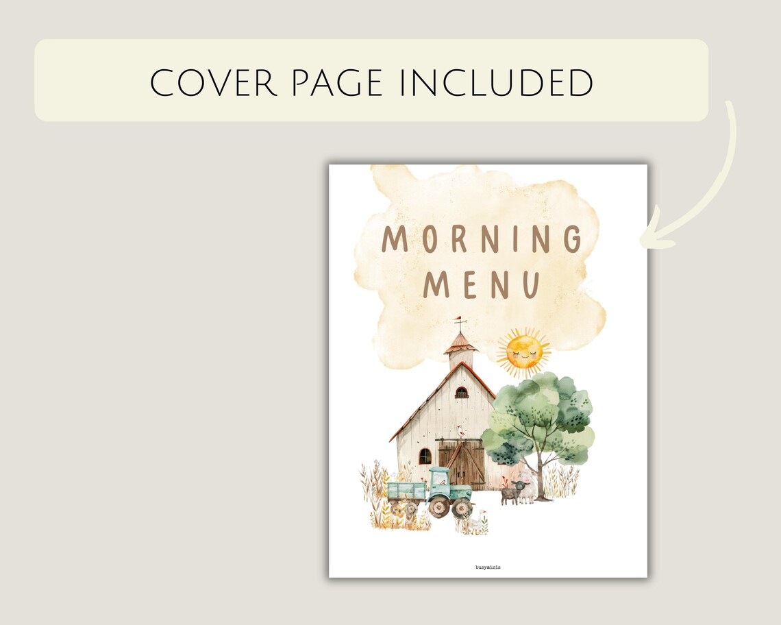 Farm Homeschool Morning Menu: Preschool & Kindergarten Activities (PDF ...