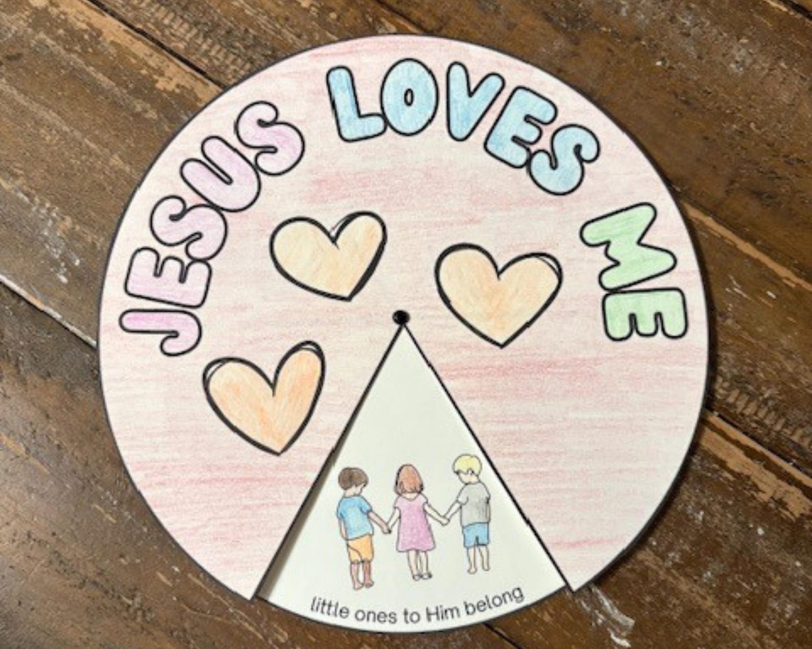 Jesus Loves Me Coloring Wheel Printable, Sunday School Lesson ...