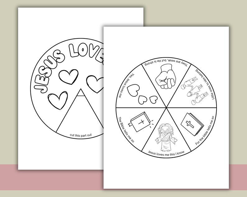 Jesus Loves Me Coloring Wheel Printable, Sunday School Lesson ...