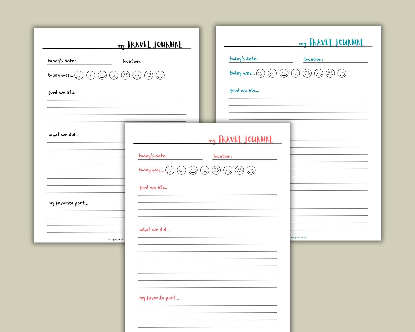Kids Travel Journal Printable: Vacation Memory Book (PDF) - Etsy