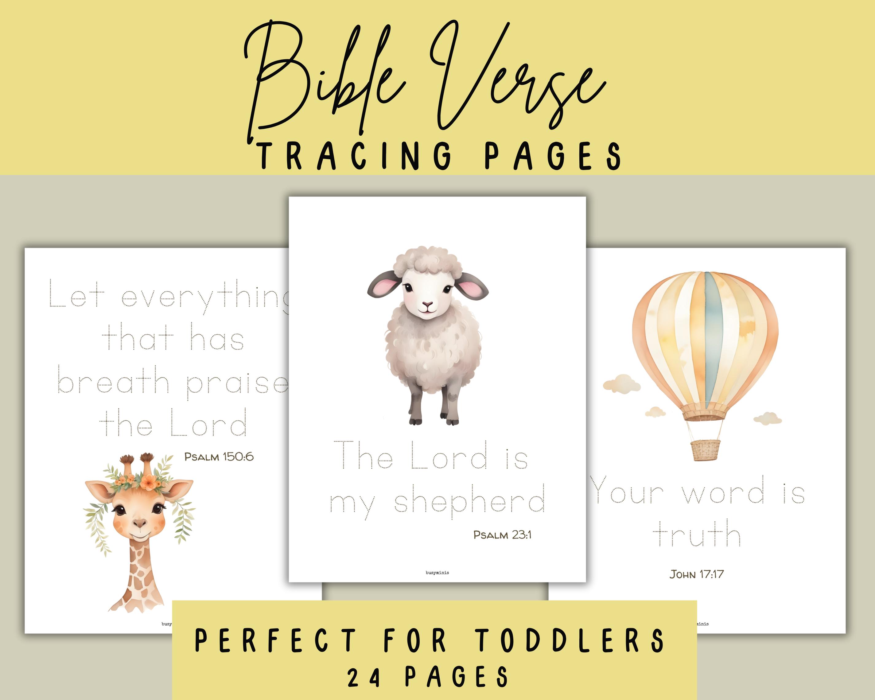 Bible Verse Tracing Pages: Christian Preschool Activity (PDF) - Etsy