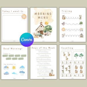 Editable Homeschool Farm Morning Menu: CANVA Template (PDF Download) - Etsy