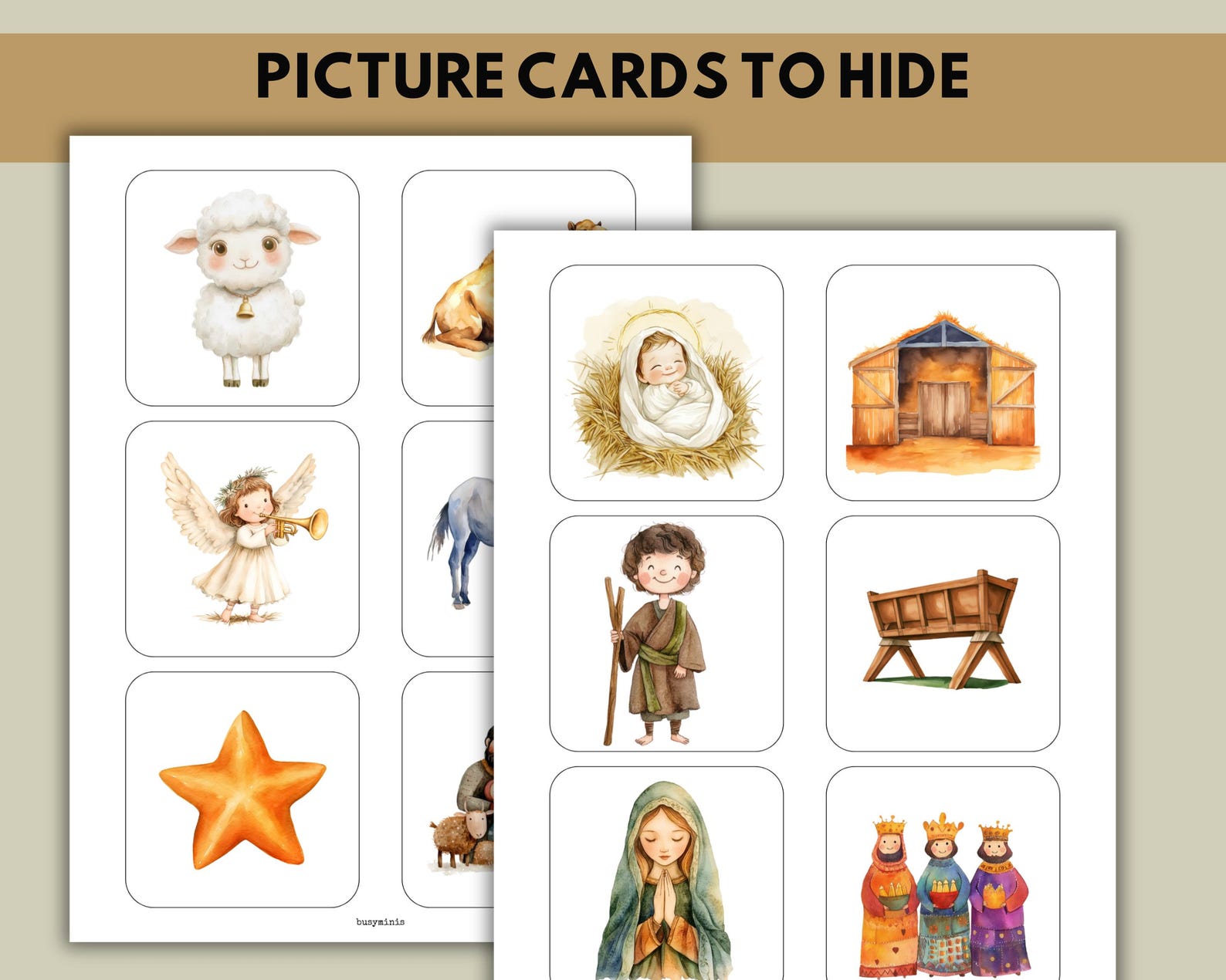 Toddler Nativity Scavenger Hunt Printable, Preschool Christmas Game ...