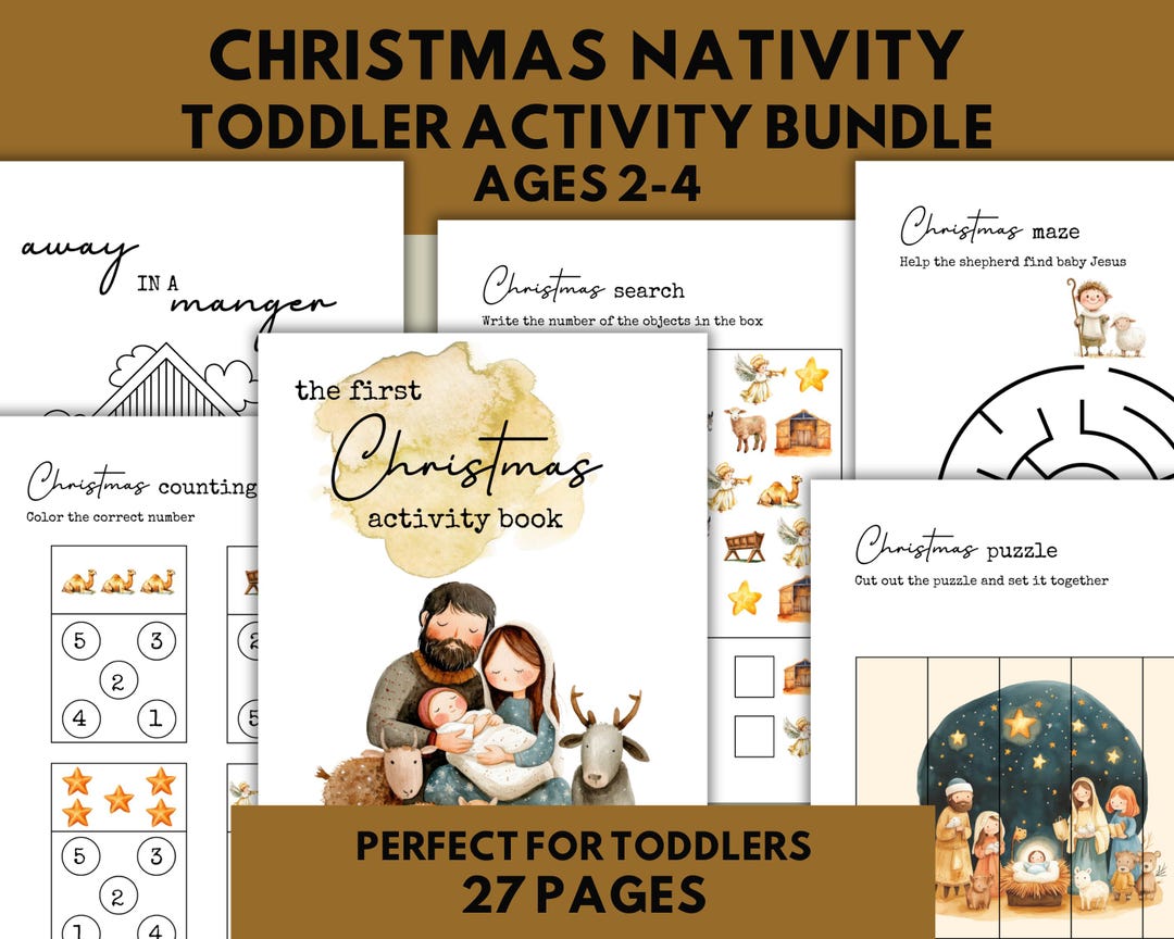 Toddler Nativity Christmas Activity Bundle Printable, Preschool ...