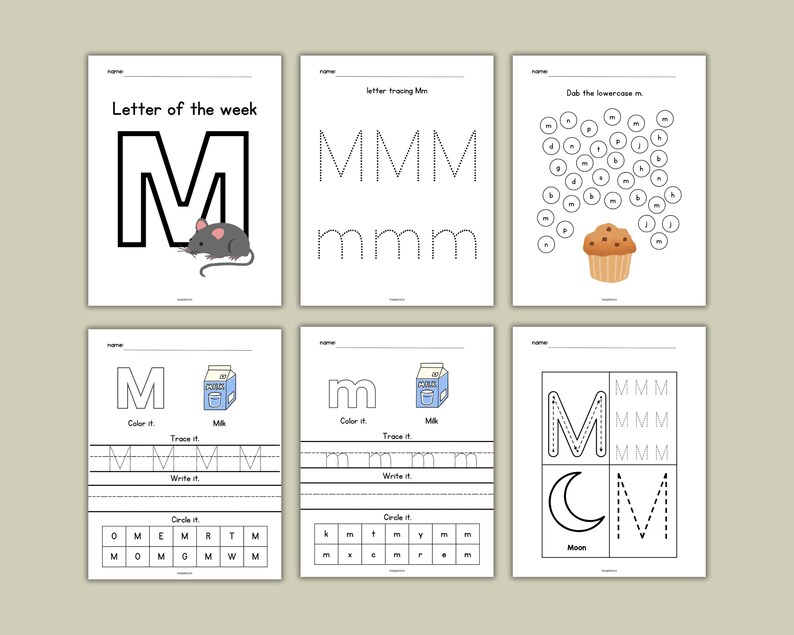 Letter of the Week Bundle Printable Worksheets, Preschool Alphabet ...