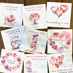 Christian Valentine's Cards: Watercolor Bible Verse Notes (printable ...