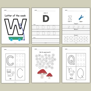 Letter of the Week Printable Bundle: Preschool Alphabet Worksheets (PDF ...