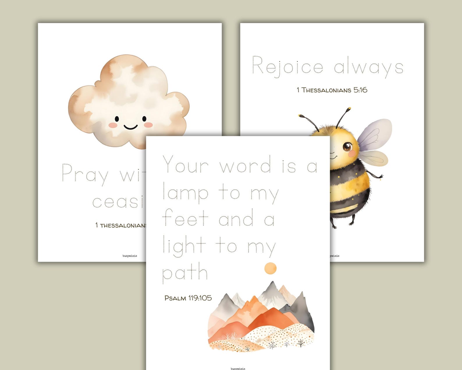 Bible Verse Tracing Pages: Christian Preschool Activity (PDF) - Etsy