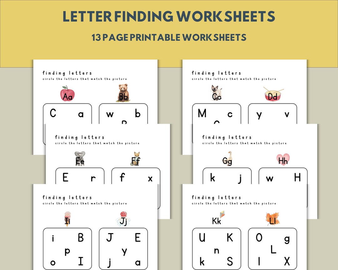 Letter Recognition Worksheet, Find the Letter, Preschool Alphabet ...