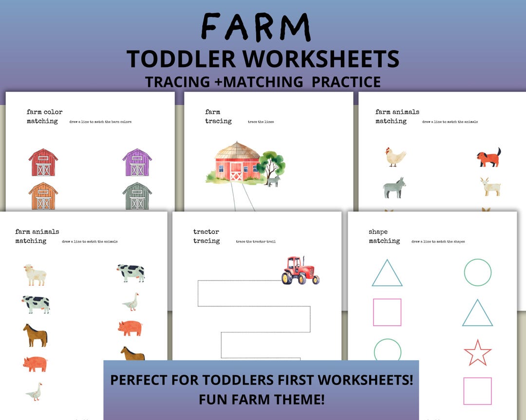 Printable Toddler Farm Worksheets, Preschool Activity, Farm Animal ...