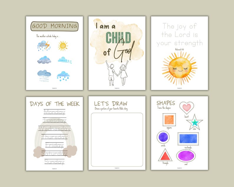 Christian Morning Menu Printable Bundle: Gospel Preschool Activities ...